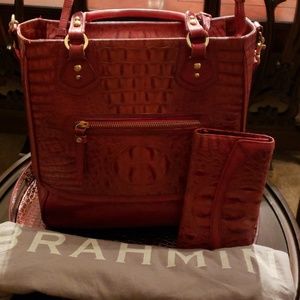 Brahmin | Bags | Brahmin Red Handbag And Wallet | Poshmark